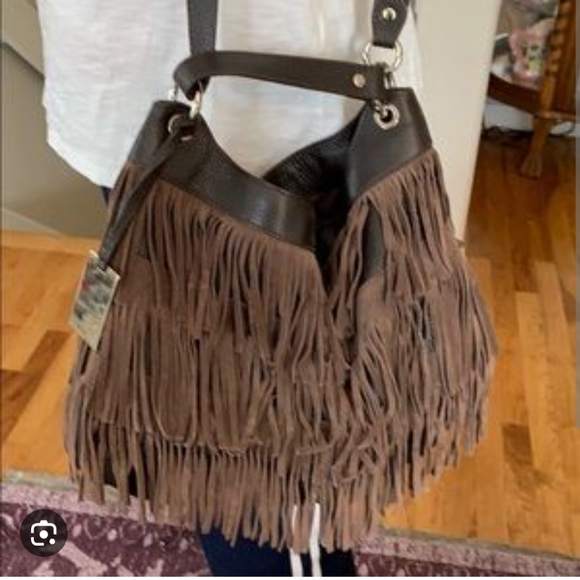 Furla | Bags | Furla Brown Leather Fringe Crossbody Or Over The ...